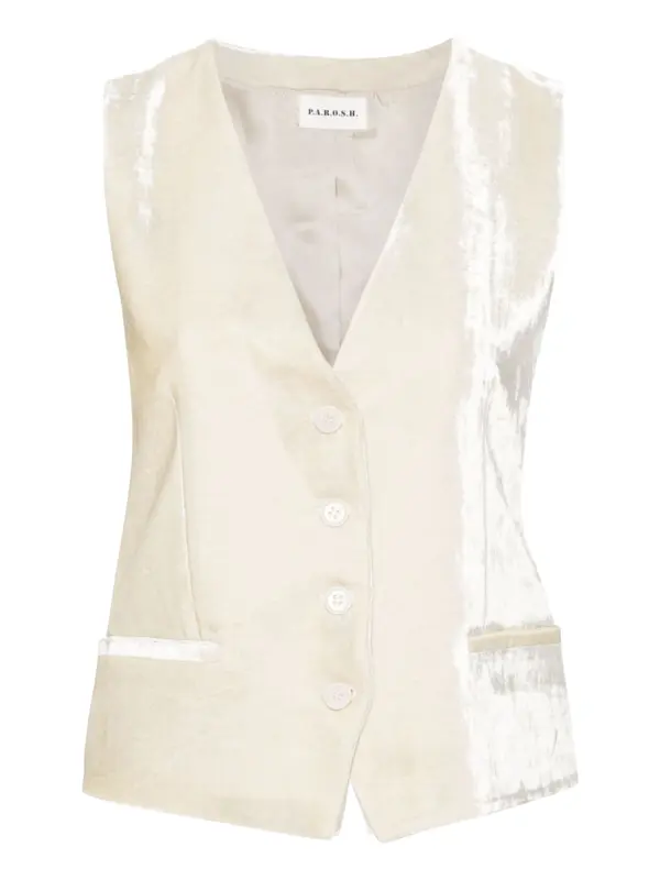 P.a.r.o.s.h Velvet Gilet - Neutrals