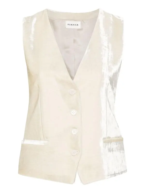 P.a.r.o.s.h Velvet Gilet - Neutrals