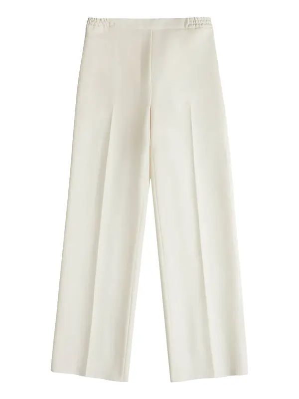 TOD'S Elasticated-waist Virgin-wool Trousers - White
