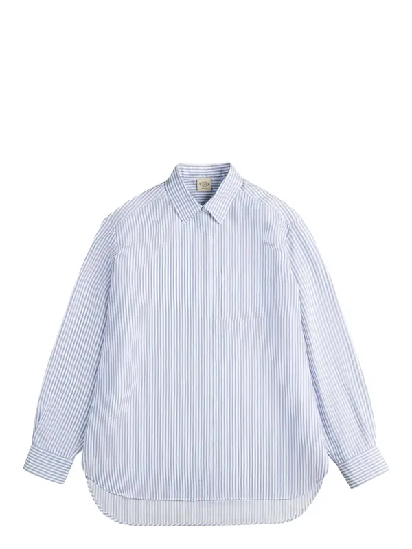 TOD'S Striped Poplin Shirt - Blue