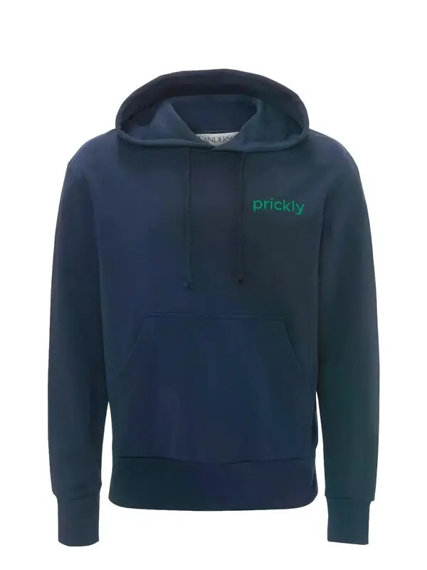 JW Anderson Prickly Slogan-print Hoodie - Blue