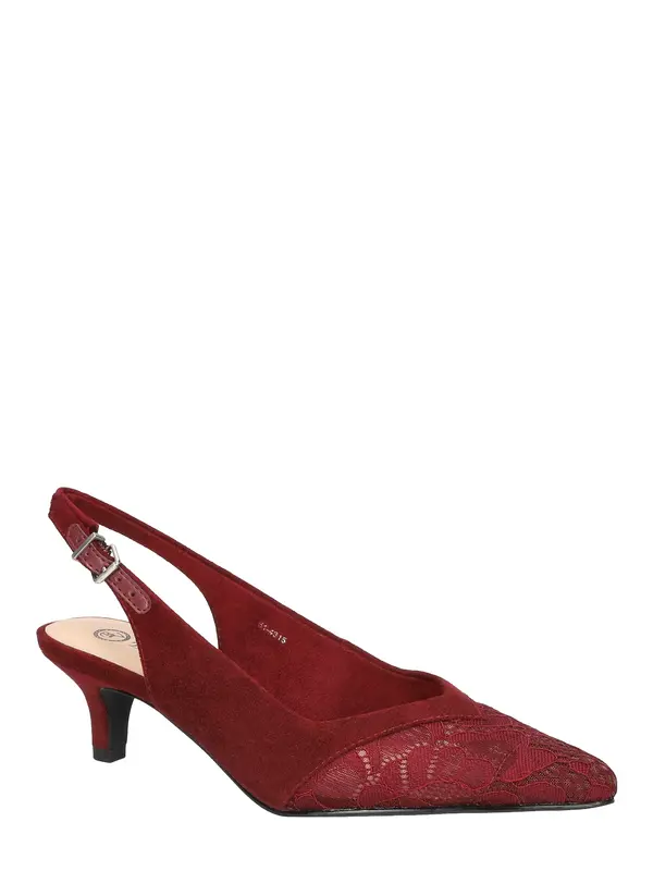 BELLA VITA Marquette Slingback Pumps - Burgundy Suede