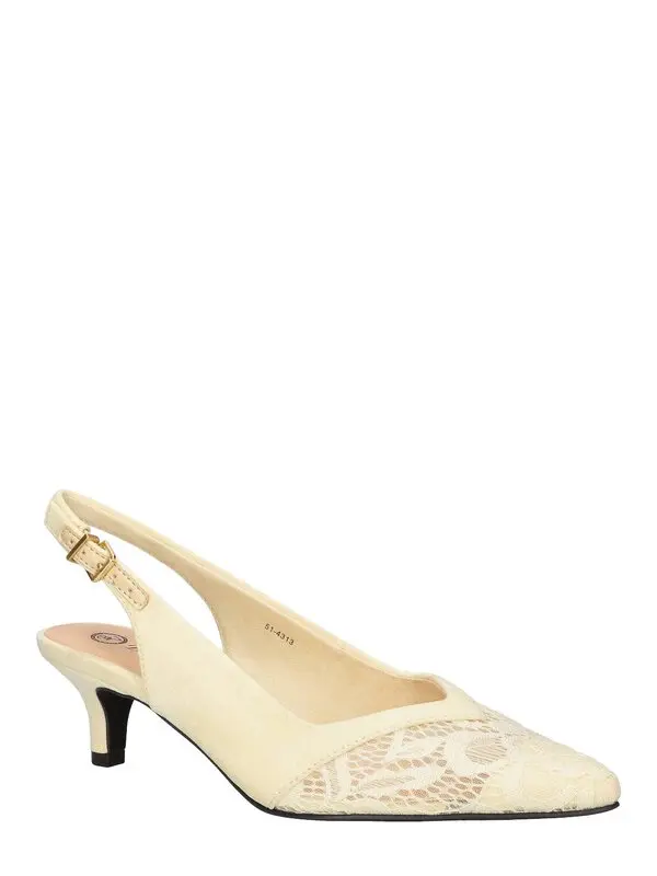 BELLA VITA Marquette Slingback Pumps - Cream Suede