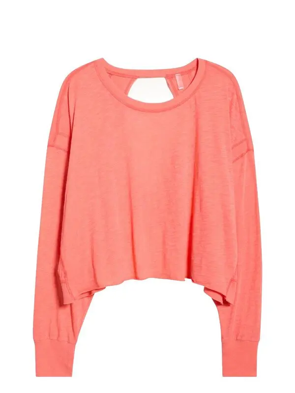 Free People My Time Layer Crop Top - Neon Coral