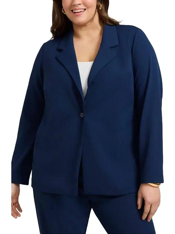 Foxcroft Morgan Crepe Knit Blazer - Navy