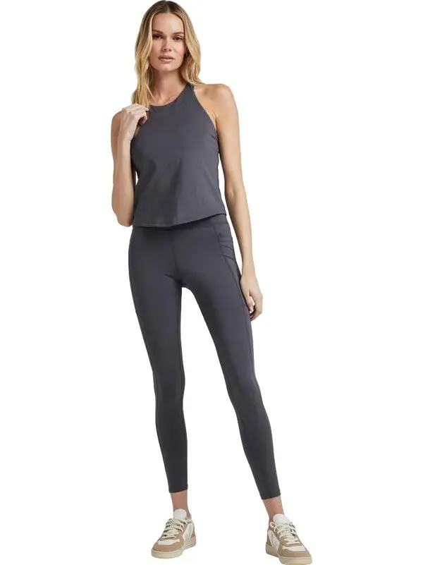 LOSANO High Neck Tank Top - Charcoal