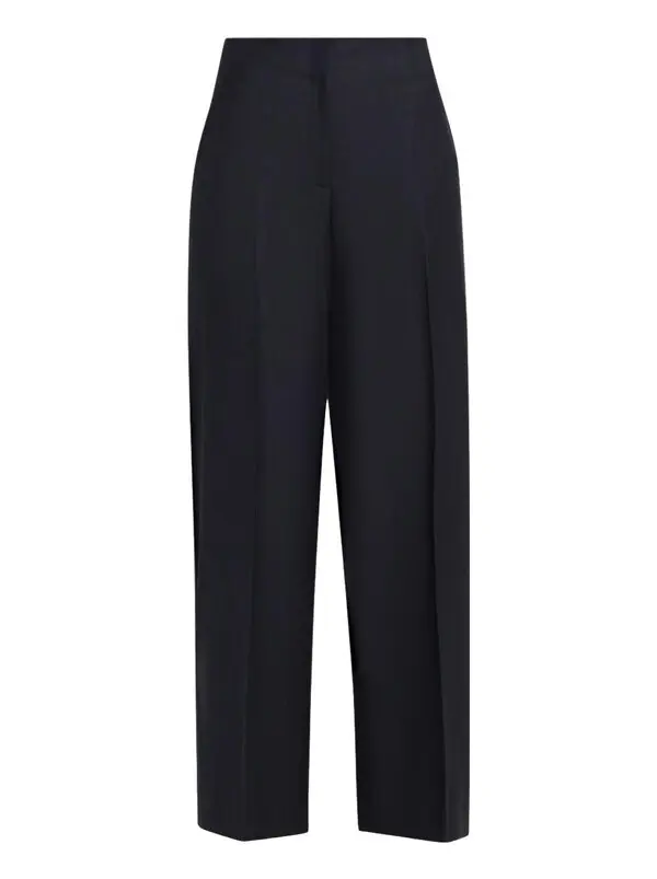 Lafayette 148 New York Thames Wide-leg Brushed Wool Pants - Ink