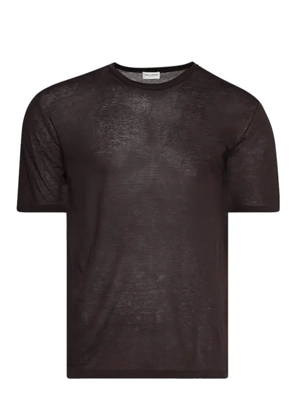 Saint Laurent Loose Fit Jersey T-shirt - Cacao