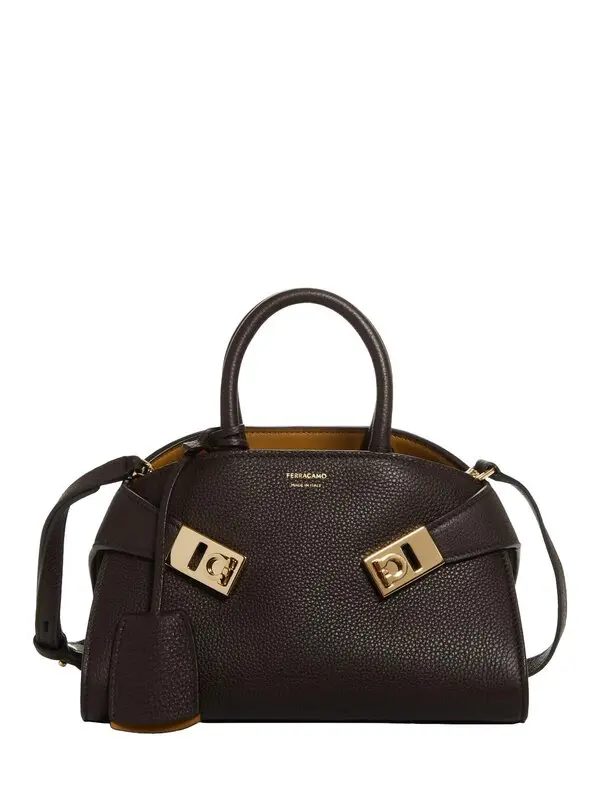 FERRAGAMO Mini Hug Top Handle Satchel - Testa Di Moro