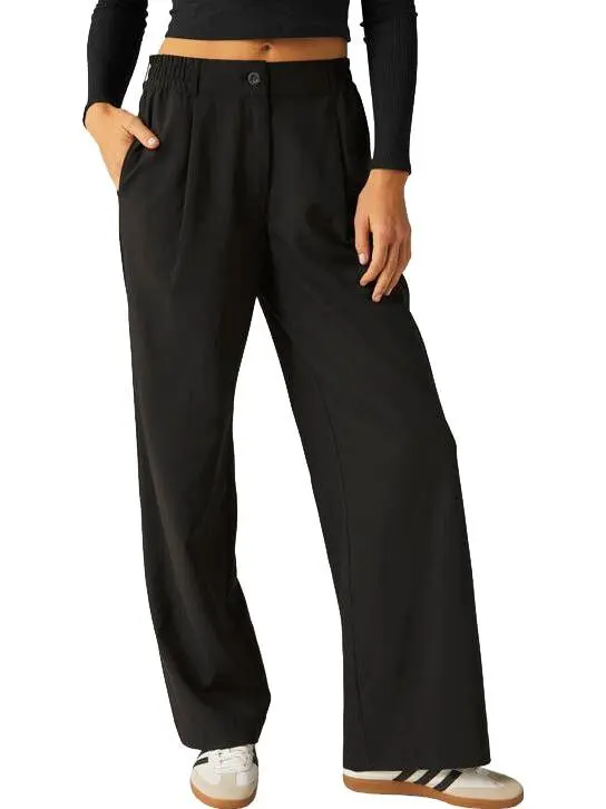 Beyond Yoga Status Wide Leg Trousers - Black