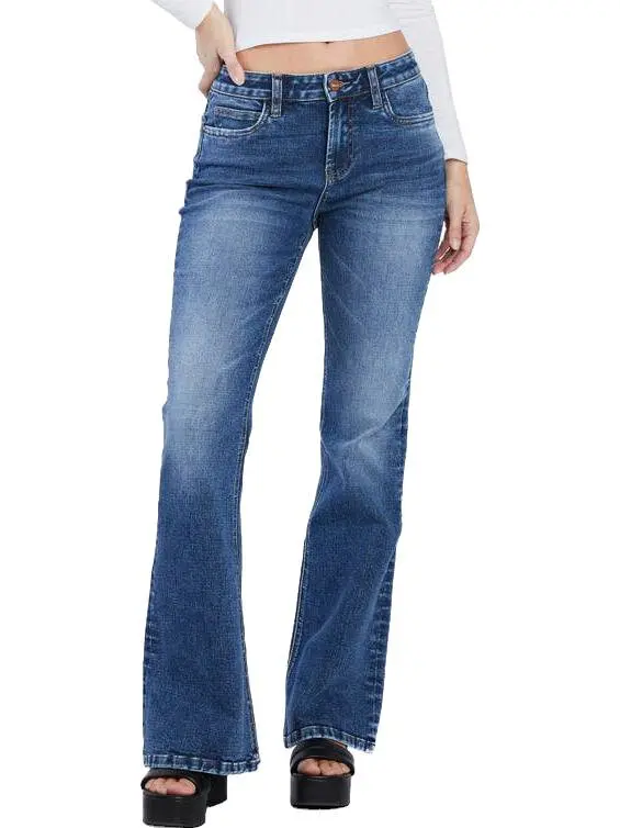 HINT OF BLU Flare Jeans - New Orleans Blue