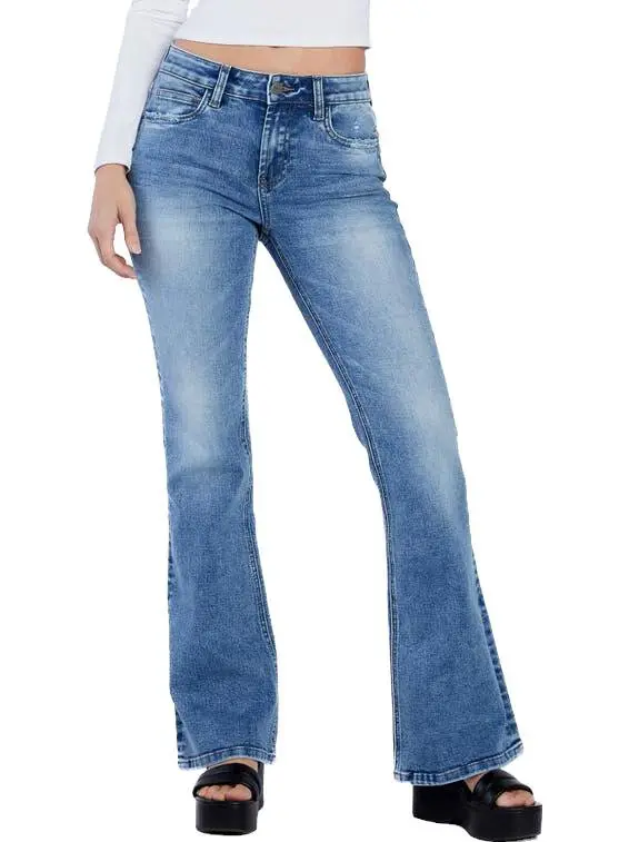 HINT OF BLU Flare Jeans - River Boat Blue