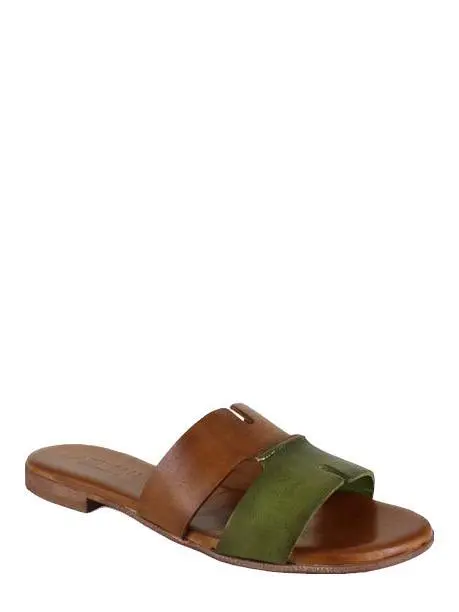 ARTISAN CRAFTED BY ZIGI Allony Leather Flat - Multi Brown/ Green