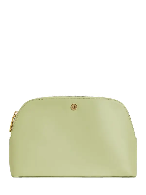 Harrods Large Leather Cosmetics Bag - Green