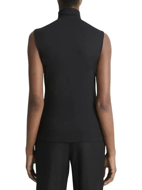 Vince Sleeveless Turtleneck Top - Black
