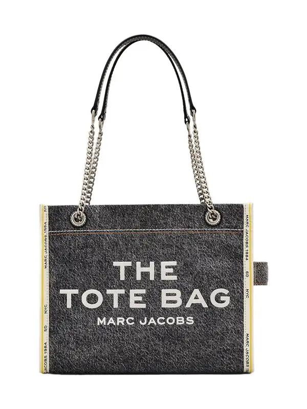 Marc Jacobs Denim Chain Medium Tote Bag - Black Wash