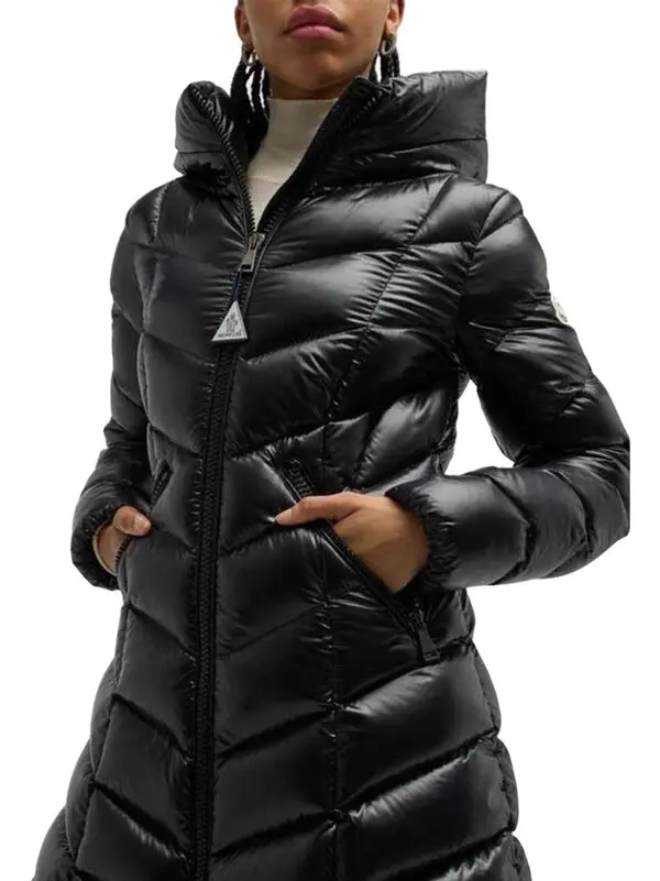 Moncler Marus Long Chevron-quilted Jacket - Black