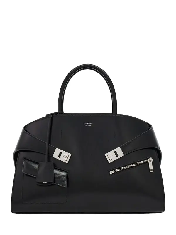 FERRAGAMO Hug Top Handle Bag - Black