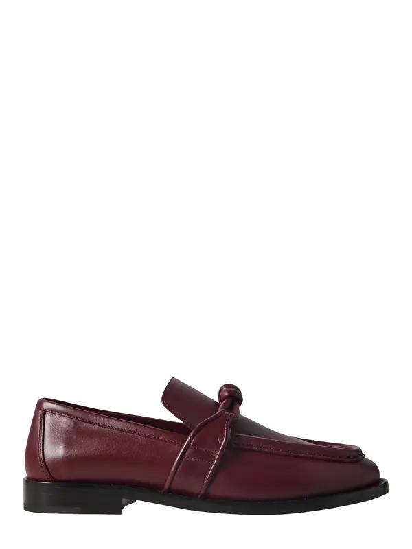 Bottega Veneta Astaire Embellished Leather Loafers - Burgundy