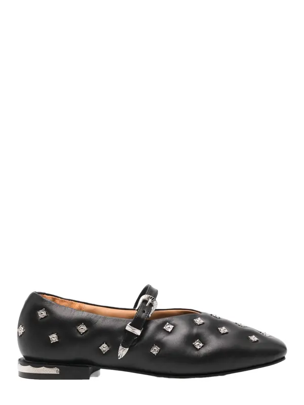 Toga Stud-embellished Ballet Flats - Black