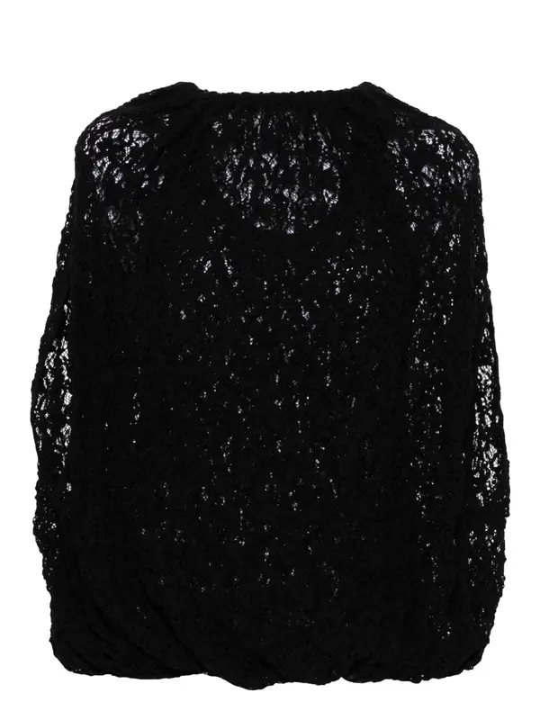 JIL SANDER Lace-embroidered Blouse - Black