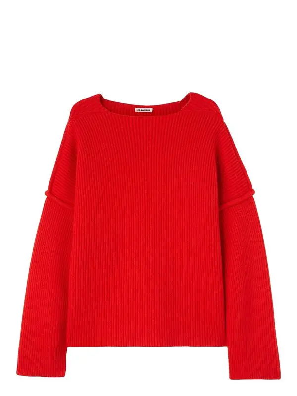 JIL SANDER Raised-seam Sweater - Red