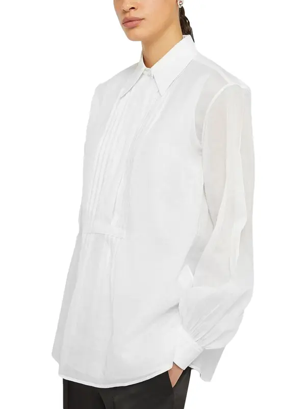 JIL SANDER Pleated Cotton Shirt - White
