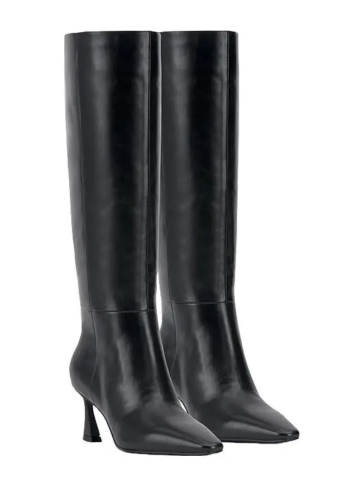 Vince Camuto Sutton Knee-high Boots With Flared Heel - Black