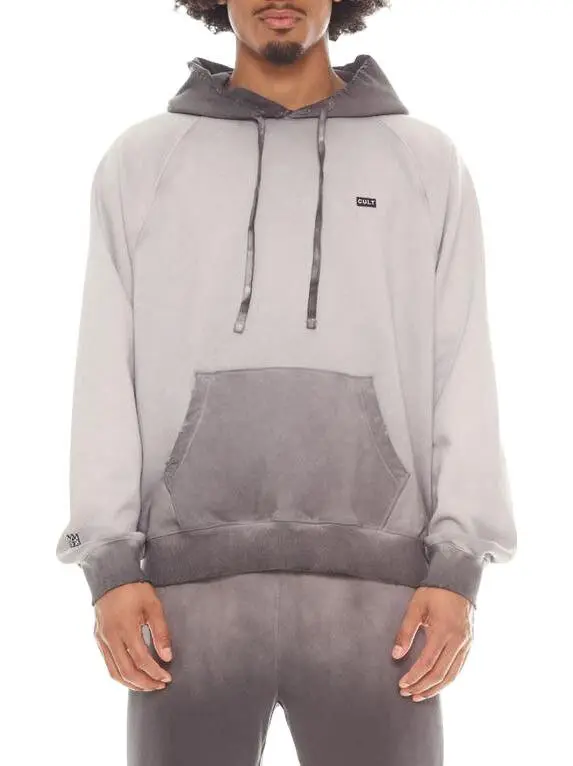 CULT OF INDIVIDUALITY Distressed Two-tone Hoodie - Vint Charcoal