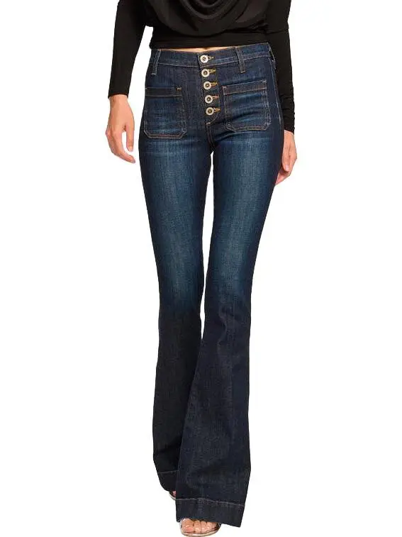 Ramy Brook Cindy High-waist Flare Jeans - Dark Rinse