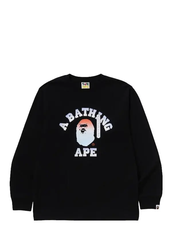 A BATHING APE Kabuki Head Long Sleeve Tee Shirt - Black