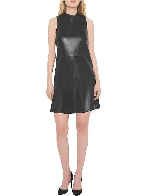 AS By DF Crawford Upcycled Leather Dress - Black