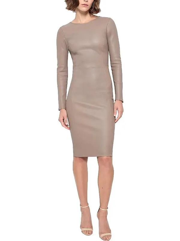 AS By DF Mrs. Smith Stretch Leather Midi Dress - Truffle