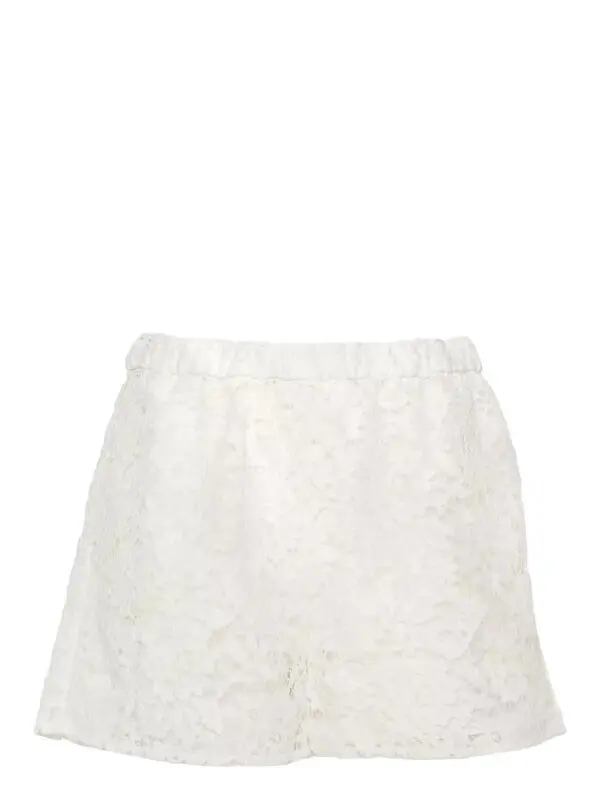 Gucci Interlocking G Floral Lace Shorts - White
