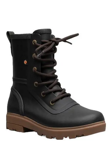Bogs Holly Lace-up Waterproof Rain Boot - Black
