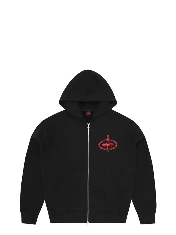 CORTEIZ X Slaughter Gang 21 Savage Zip Up Hoodie - Black
