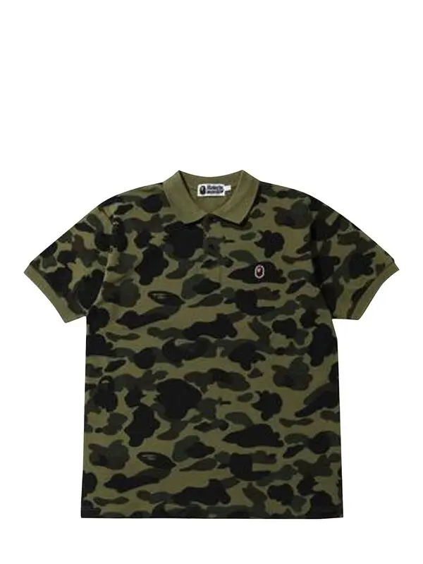 A BATHING APE 1st Camo One Point Polo - Green