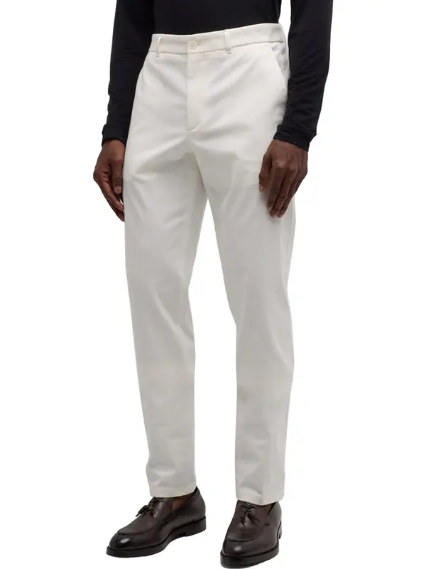 Giorgio Armani Gabardine Diagonal Weave Trousers - Off White