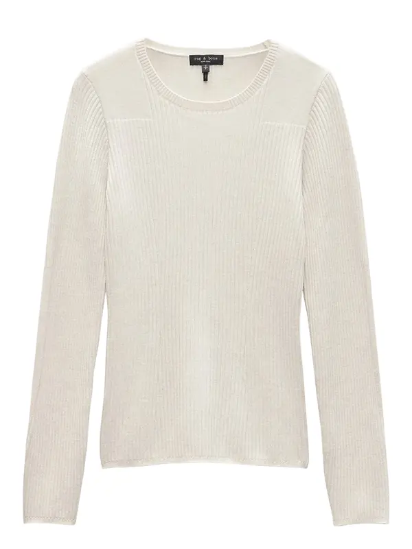 Rag & Bone Audrina Ribbed Crewneck Sweater - Offwht