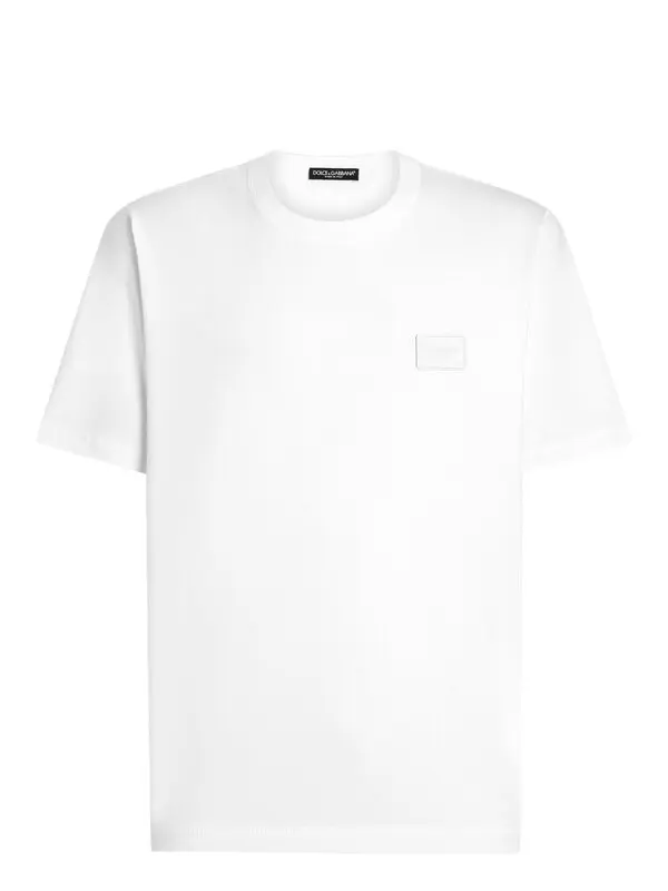 Dolce & Gabbana Cotton T-shirt With Branded Tag - Multicolor