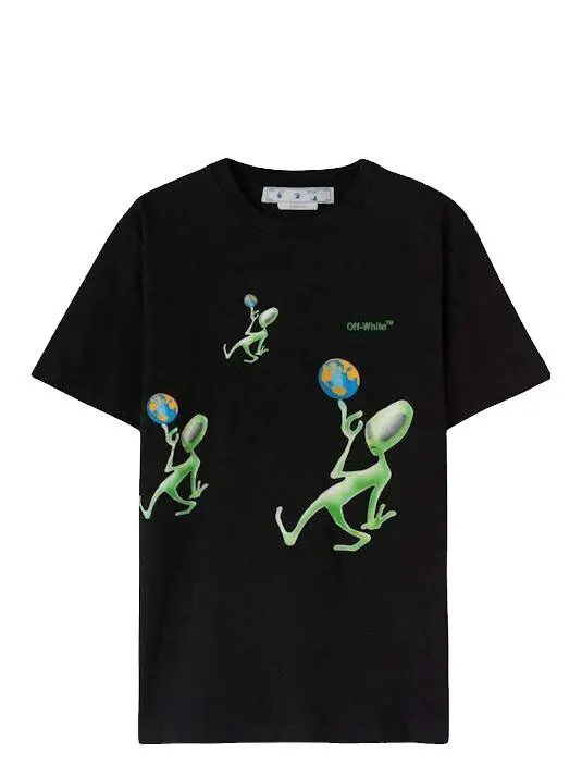 Off-White Alien Arrow Over Tee Shirt - Black/green