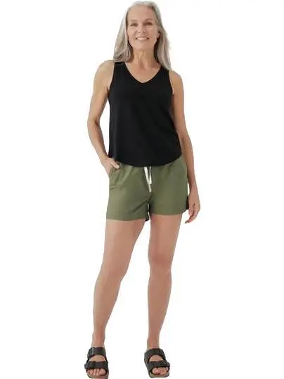 PACT Organic Featherweight Slub Reversible Tank - Black