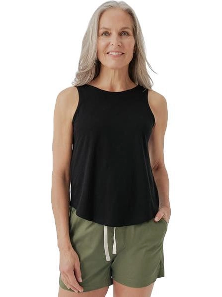 PACT Organic Featherweight Slub Reversible Tank - Black