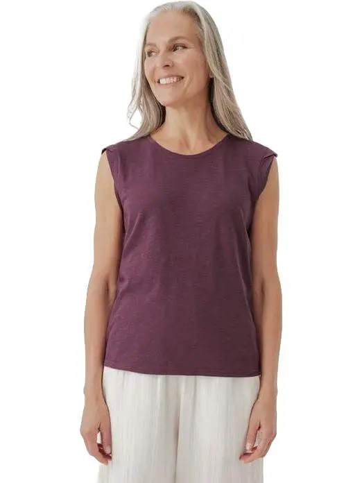 PACT Organic Cotton Featherweight Slub Muscle Tee - Maroon