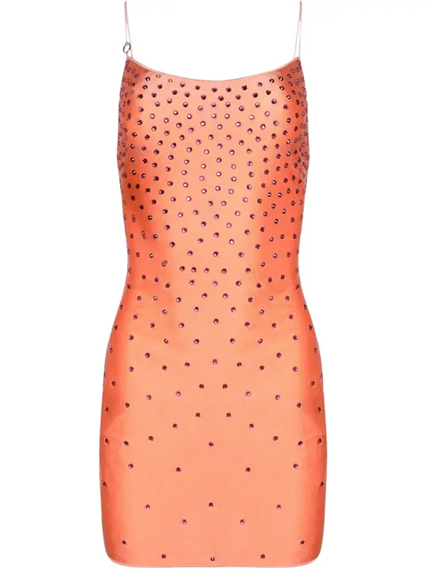 Oseree Crystal-embellished Mini Dress - Orange