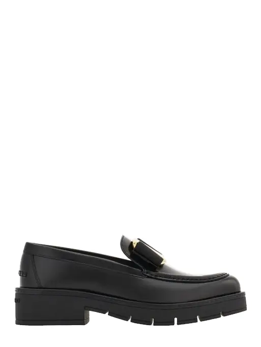 FERRAGAMO Chunky Vara Bow Loafer - Black