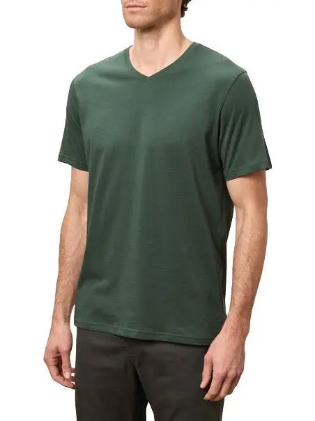 PACT Organic Softspun V-neck Tee - Pine Green