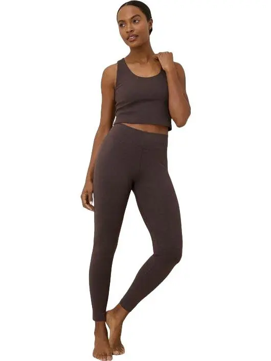 PACT Organic Cotton On-the-go Crop Tank - Chocolate Heather