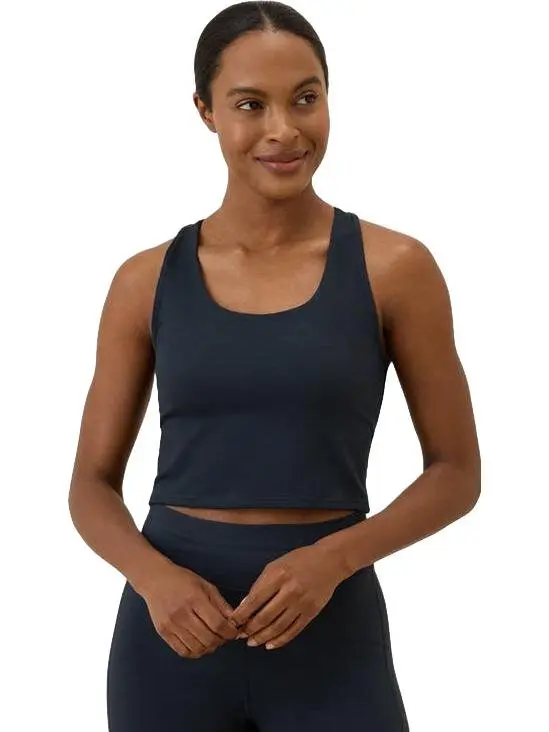 PACT Organic Cotton On-the-go Crop Tank - Midnight Blue