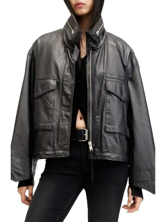 ALLSAINTS Clay Leather Jacket - Black